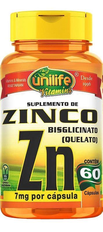 Zinco Quelato Zn Unilife Vitamins C Psulas De Mg Fast