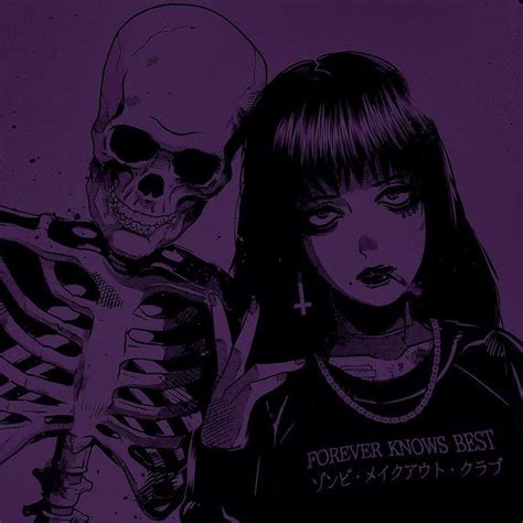 Me Myself And I Dark Purple Aesthetic Dark Anime Girl Gothic Anime Girl