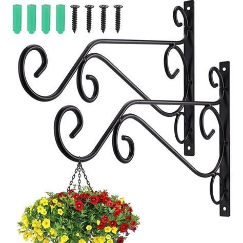 2Pcs Support Crochet Plante Suspendues Crochet Suspension Mural En Fer
