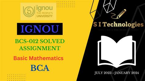 Bcs Solved Assignment Bca St Semester Ignou Youtube