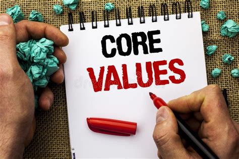 Conceptual Hand Writing Showing Core Values Business Photo Text