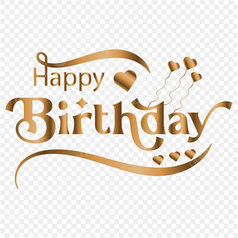 Happy Birthday Text Vector PNG Images Happy Birthday Golden Text