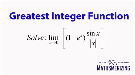 greatest integer function limits solved example 3 lim x tends to 0 [ 1 e x sinx x ] youtube