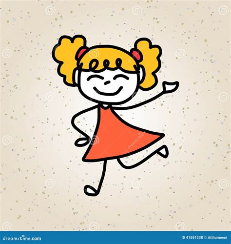 Niños Felices Del Personaje De Dibujos Animados Del Dibujo De La Mano