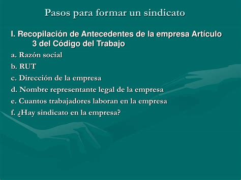 PPT Pasos Para Formar Un Sindicato PowerPoint Presentation Free