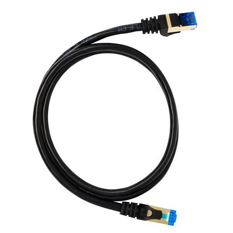 Network Cables QualGear QG CAT7R 3FT BLK CAT 7 S FTP Ethernet Cable Length