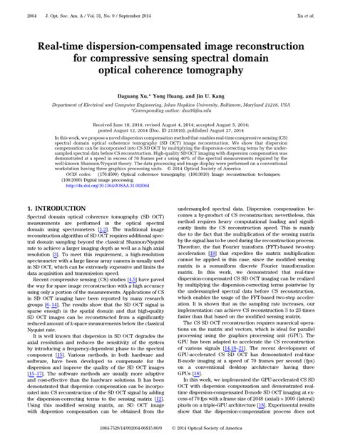 pdf real time dispersion compensated image reconstruction for compressive sensing spectral
