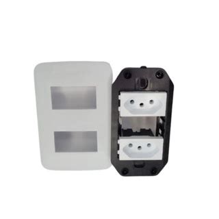 Tomada Dupla Duas Entradas 10A Branca Canoa Romazi Shopee Brasil