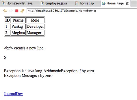 jstl tutorial jstl tags example digitalocean