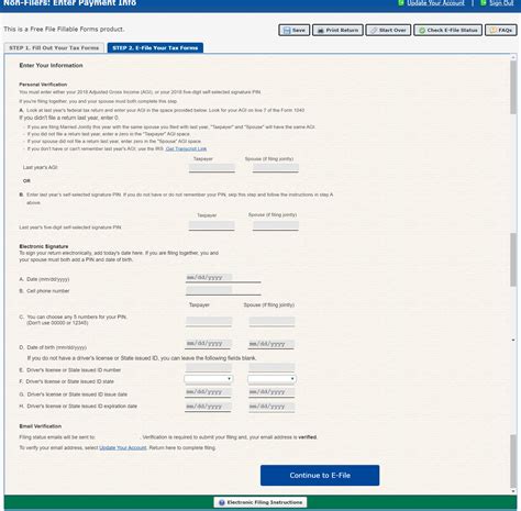 Non Filer Fillable Form Printable Forms Free Online