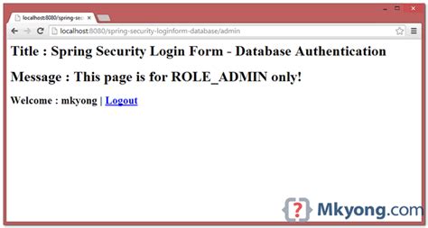 Spring Security Form Login Using Database Mkyong