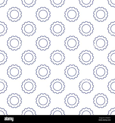Cog Wheel Vector Concept Linear Simple Seamless Pattern Stock Vector