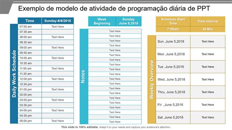 Os 10 principais modelos de programação diária amostras e exemplos