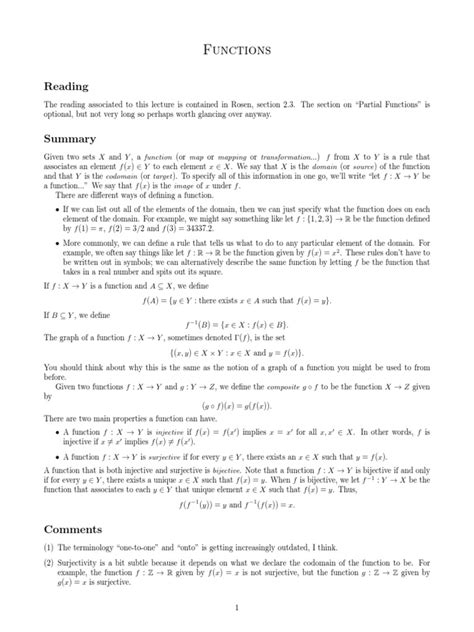 notes functions pdf function mathematics functions and mappings