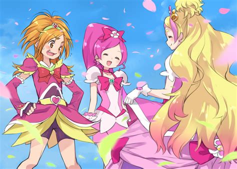 Hanasaki Tsubomi Cure Blossom Haruno Haruka Hyuuga Saki Cure Flora