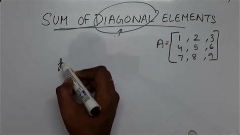 sum of diagonal elements of an array java youtube