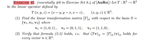 solved let t r 3 rightarrow r 3 be the linear operator