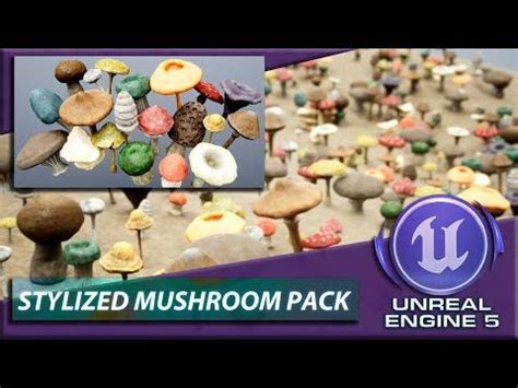 Game Ready 20 Stylized Mushrooms Unreal Engine 5 Zbrush Substance