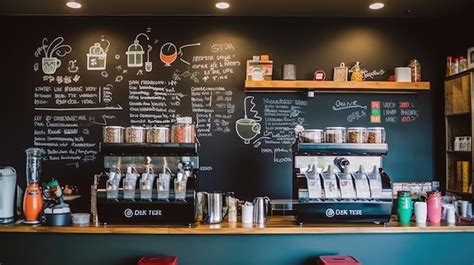 Una Pared De Pizarra En La Cafeter A Foto Premium