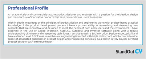 Cv Personal Statement Examples For Students Design Talk