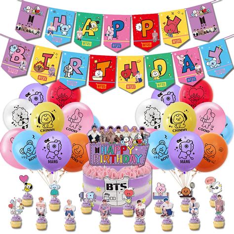 Buy Goodern Bts Birthday Party Supplies Bts Happy Birthday Banner Cake