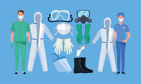 médicos con elementos de equipo de bioseguridad para protección covid