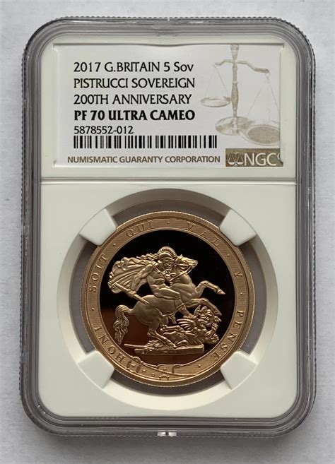 2017 5 Coin Gold Proof Sovereign Set PR70 M J Hughes Coins