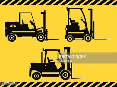 Forklifts Heavy Construction Machines Vector Illustration Stock