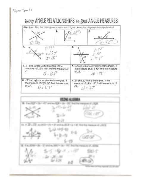 SOLUTION Angle Relationships To Find Angle Measures Studypool