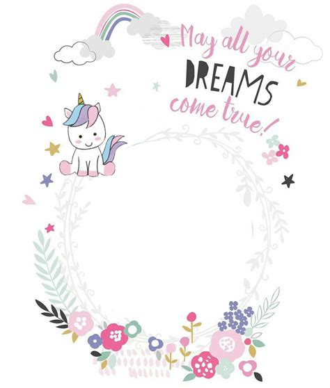 Unicorn Png Frame Printable Png Frames Cartoon Unicorn02 Png Frame