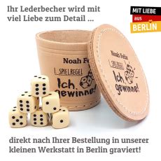 Würfelbecher Set mit Namen Motiv Gravur personalisiert inkl Würfel