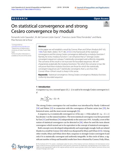 pdf on statistical convergence and strong cesàro convergence by moduli