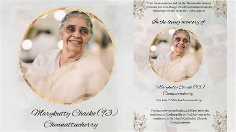 Funeral Service Marykutty Chacko Youtube