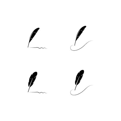 Icono De Pluma Pluma Vector Premium