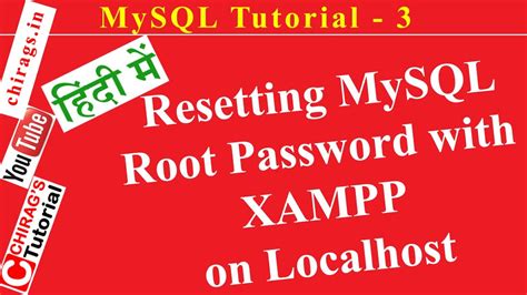 mysql tutorial 3 resetting mysql root password with xampp on localhost हिन्दी youtube