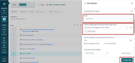 creating and executing an automated test case