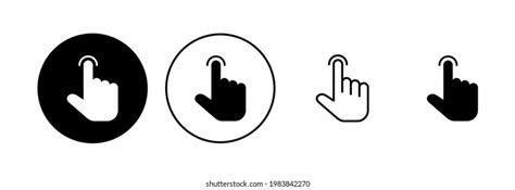 Hand Click Icon Set Pointer Icon Stock Vector Royalty Free 1969205128