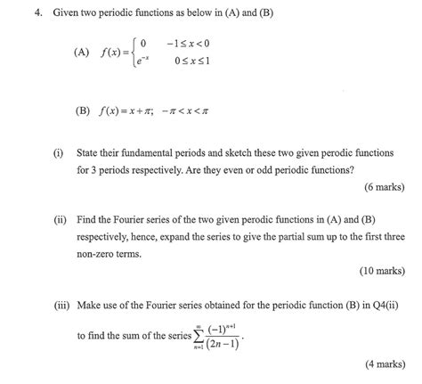 solved 4 given two periodic functions as below in a and