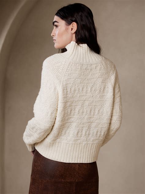 Karo Jacquard Sweater Banana Republic