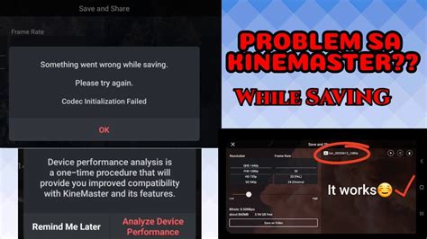 How To Fix Kinemaster Saving Problem Codec Initialization Failed Youtube