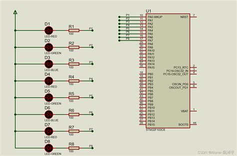 stm32f103的流水灯点亮版本1 寄存器地址操作 stm32f103led灯实验报告 csdn博客
