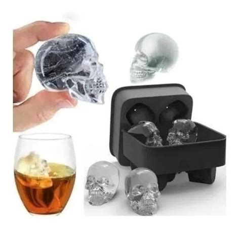 Forma De Gelo Molde Caveira Silicone 3d Festas Drinks Skull