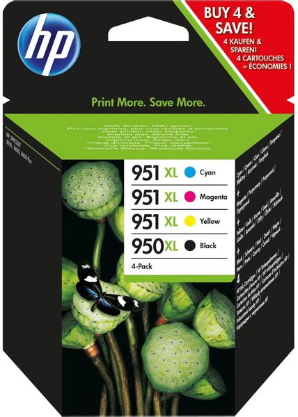 4 HP Druckerpatronen Tinte Nr 950 XL BK Nr 951 XL C M Y Multipack