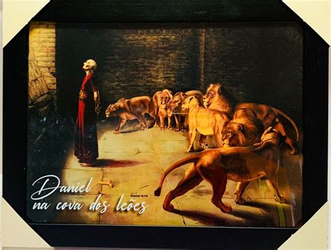 Quadro Daniel na cova dos Leões cada CANAA LOJA EVANGÉLICA