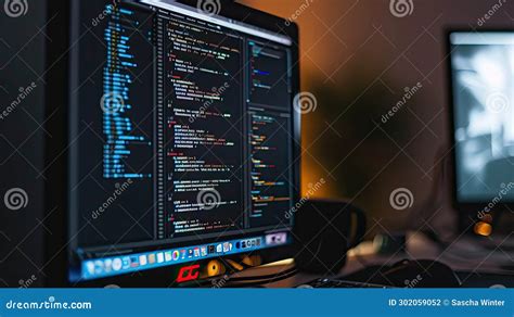 Python Program Code On A Monitor Stock Photo Image Of Opensource