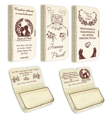 Personalizowane pudełko drewniane na pieniądze Prezenty dla Młodej