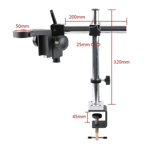Braçadeira ajustável Rotatable Desktop Video Stereo Microscópio