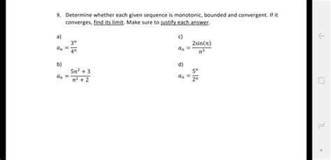 solved determine whether each given sequence is monotonic