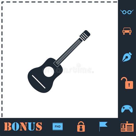 Icono De La Guitarra Ac stica Completamente Ilustración del Vector