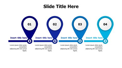 4 Points Location Pins With Numbering Infographic Inforgraphics Slides